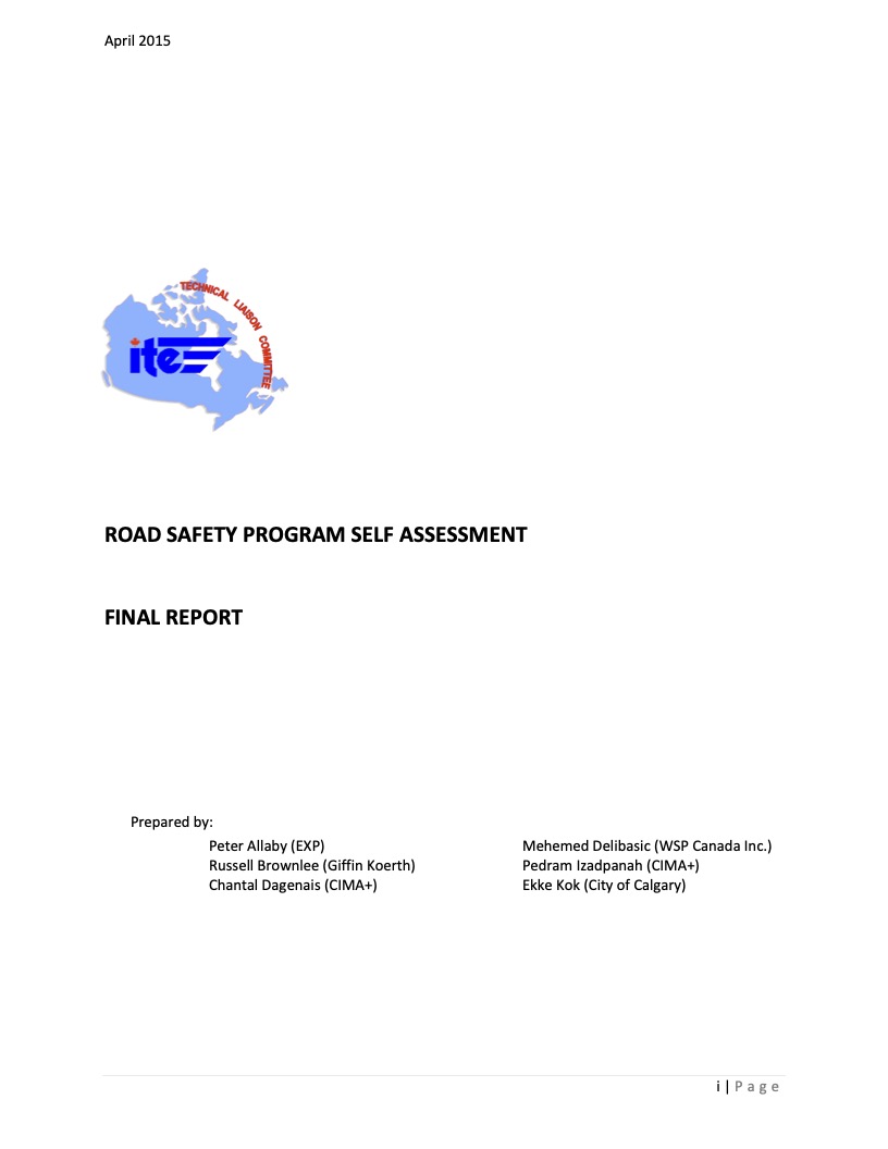 Road Safety Program and Data Needs Self-Assessment – Informational ...